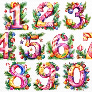 Christmas Festive Watercolor Letter Clipart Christmas Alphabet PNG Hand ...