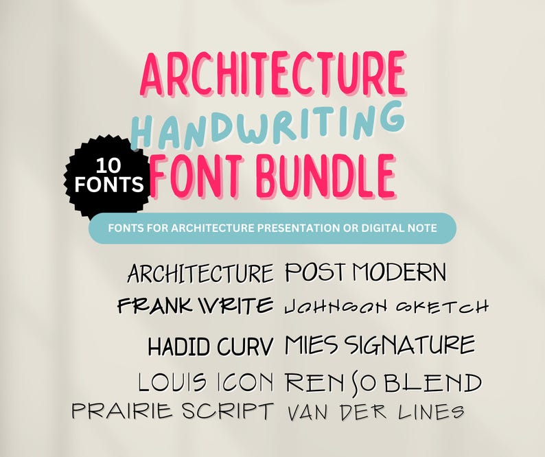Architecture Font Bundle | Handwritten Font for Designers | Canva & Autocad Print Lettering I ...