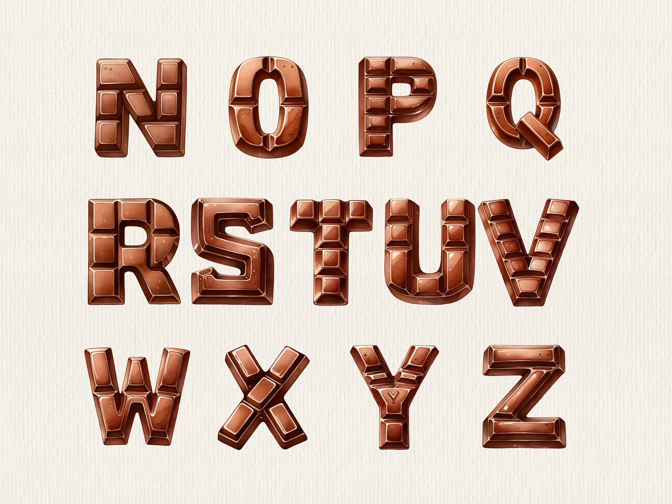 CHOCOLATE BAR Alphabets Watercolor Clipart PNG Transparent Background ...