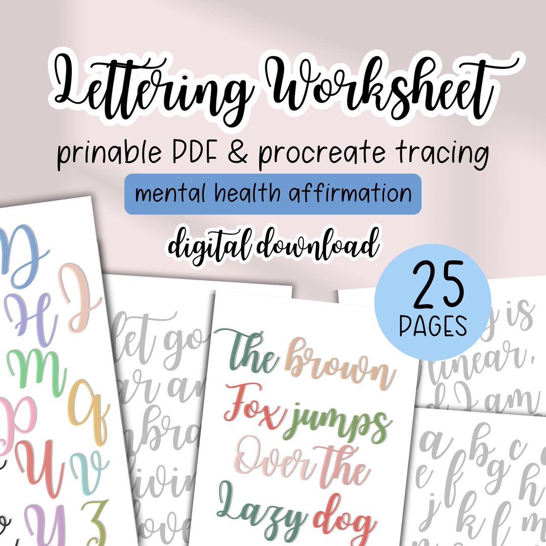 Brush Lettering Workbook, Hand Lettering Workbook, Lettering Practice ...