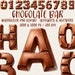 CHOCOLATE BAR Alphabets Watercolor Clipart PNG Transparent Background ...