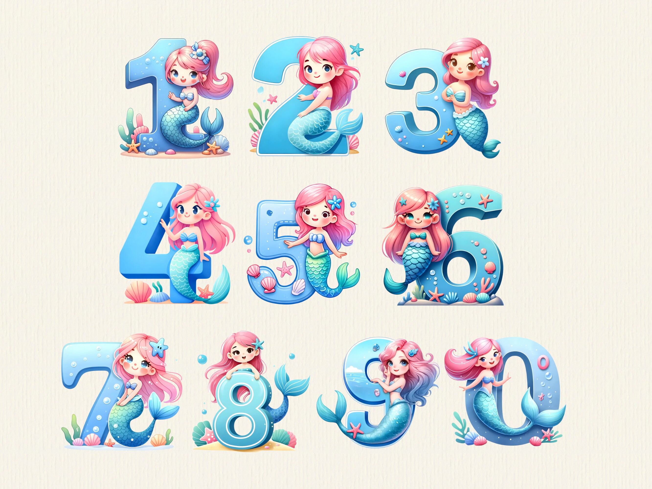Mermaid Clipart Alphabet Png Font Doodle Letter Watercolor Sublimation ...
