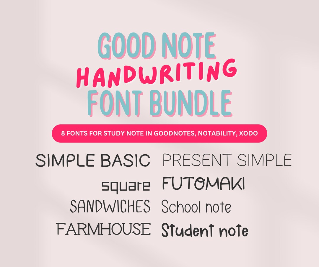 Font Bundle,cute Handwriting Font,goodnotes Font,handwritten Font,note ...