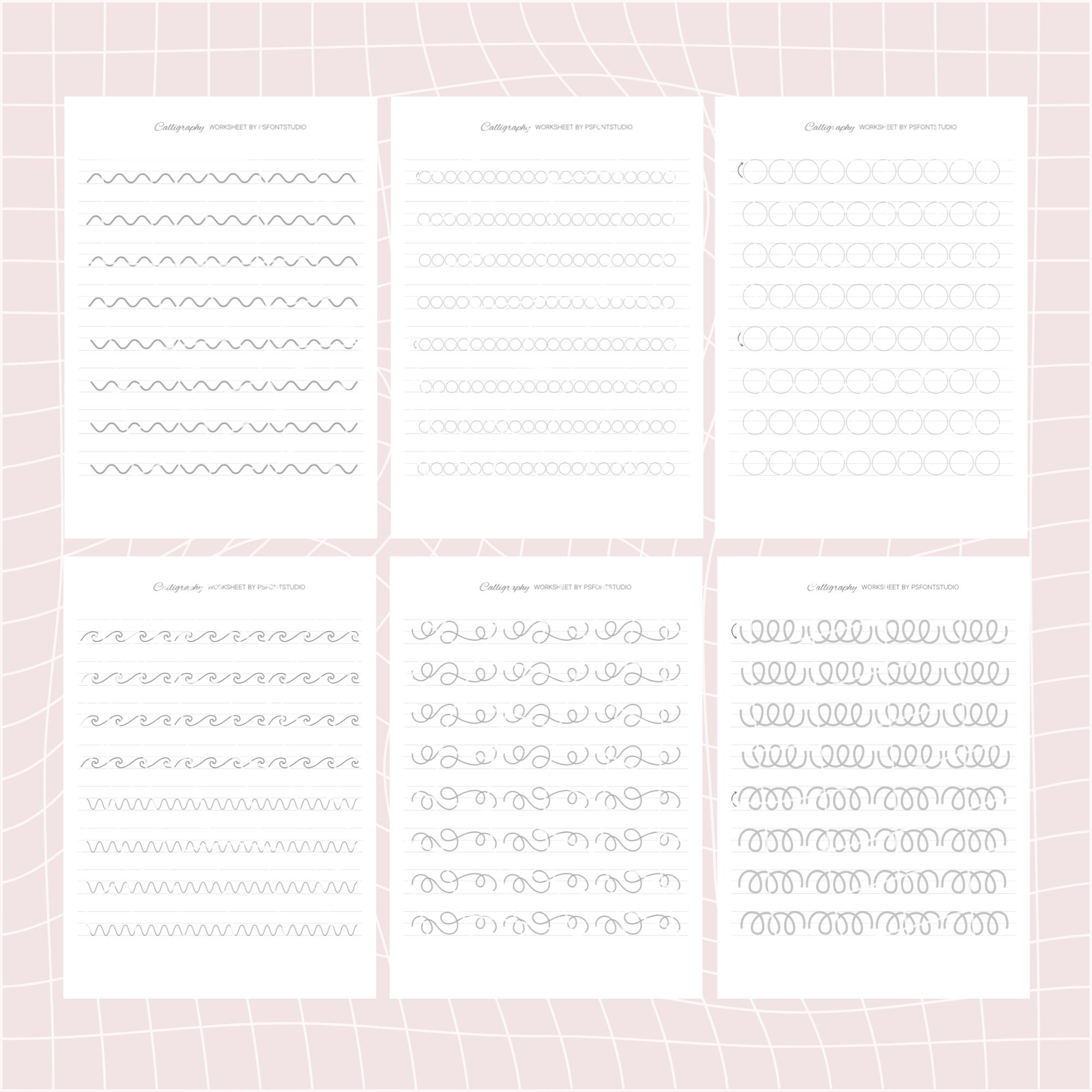 Handwriting Practice Sheets: Basic Stroke Penmanship (PDF) - Etsy