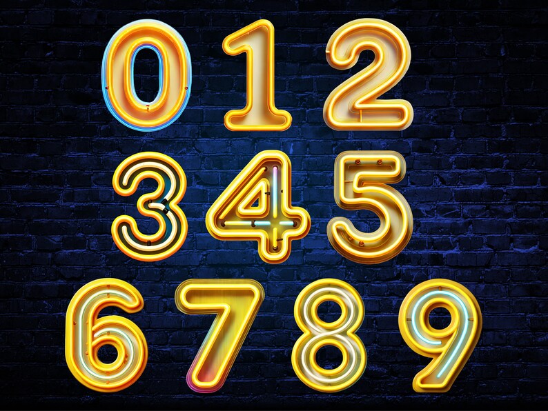 Yellow Neon Light Alphabet Clipart Neon Letters PNG Clipart Bundle ...