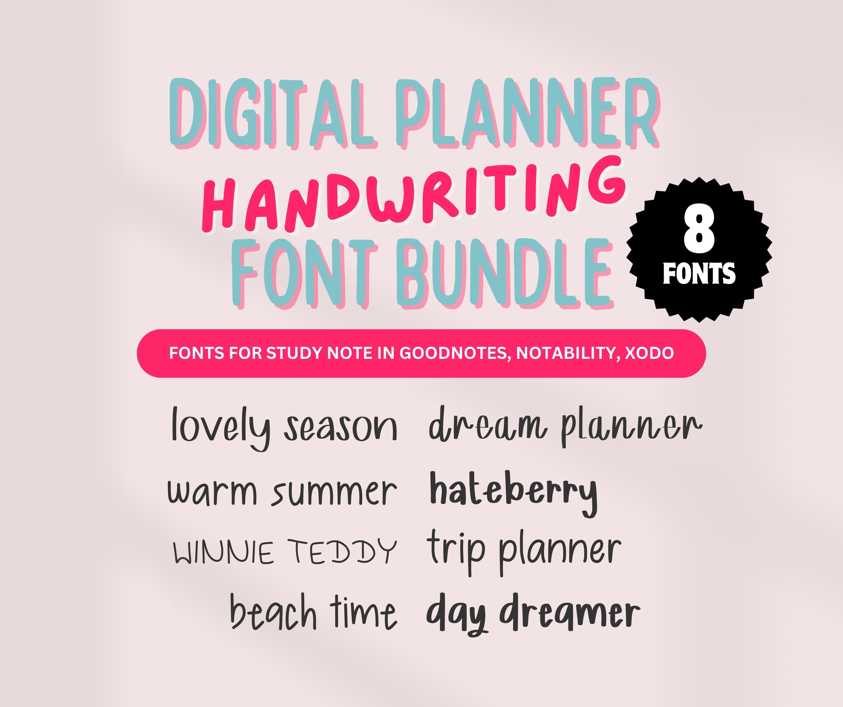 Digital Handwriting Font Bundle, Goodnotes, Procreate (TTF, OTF) - Etsy