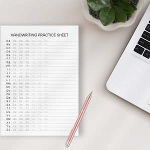 Printable Handwriting Practice: Alphabet Letter Tracing (PDF) - Etsy