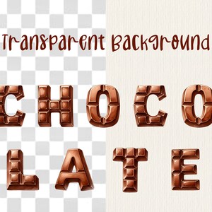 CHOCOLATE BAR Alphabets Watercolor Clipart PNG Transparent Background ...