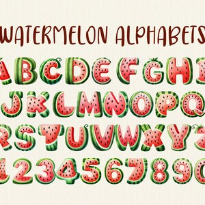 Watermelon Doodle Letters, Fruit Alpha, Png Letters, Fruit Alphabet ...
