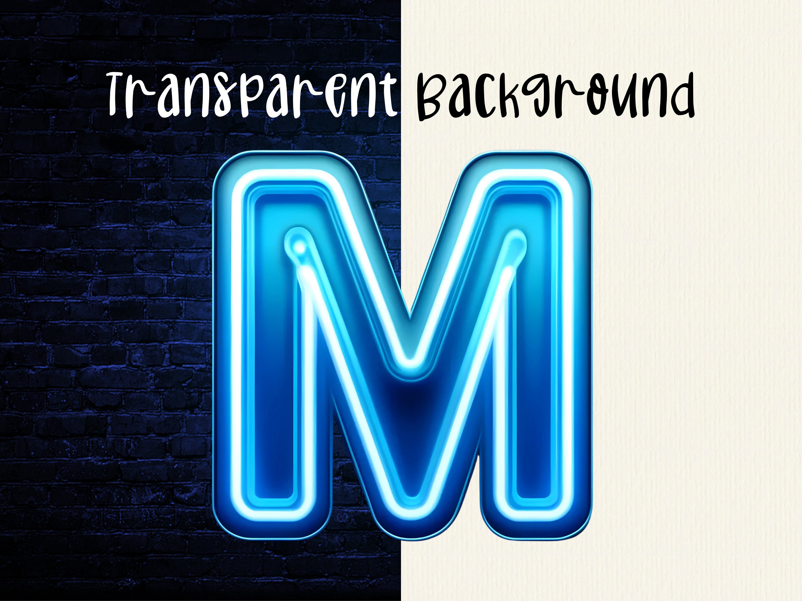 Blue Neon Light Alphabet Clipart Neon Letters PNG Clipart Bundle ...