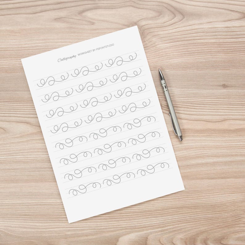 Handwriting Practice Sheets: Basic Stroke Penmanship (PDF) - Etsy