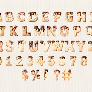 Ice Cream Alphabet Letters PNG SVG Bundle, Chocolate Magical Candy ...