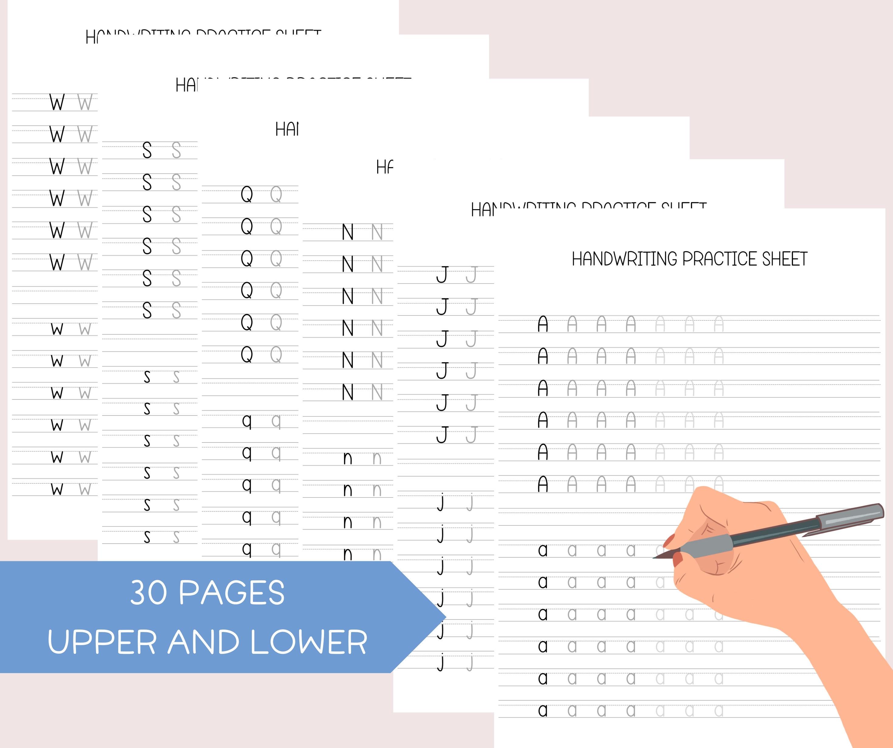 Printable Neat Handwriting Practice Sheet, 50 Pages Printable ...