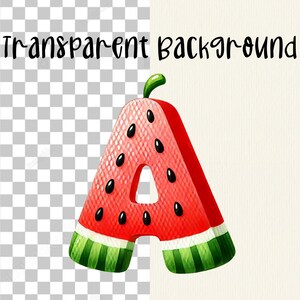 Watermelon Doodle Letters, Fruit Alpha, Png Letters, Fruit Alphabet ...