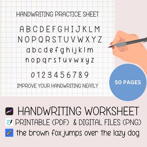 Printable Neat Handwriting Practice Sheet, 50 Pages Printable ...