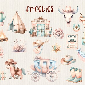 Cactus Watercolor Clipart Bundle Western PNG Alphabet With Cute Cowboy ...