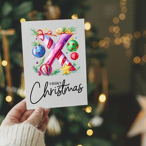 Christmas Festive Watercolor Letter Clipart Christmas Alphabet PNG Hand ...