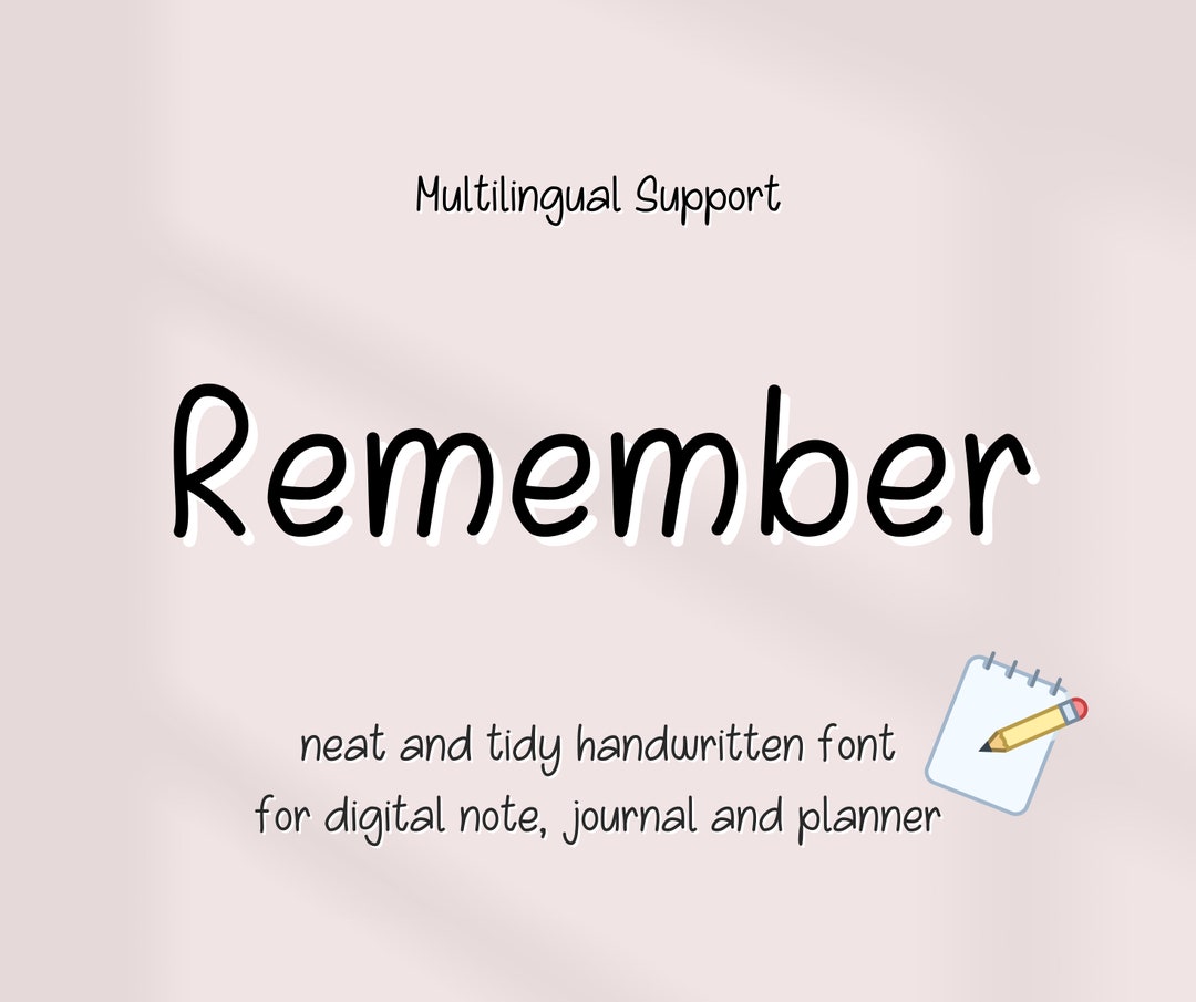 Handwritten Font: Neat Digital Note, Journal, Planner (TTF, OTF) - Etsy