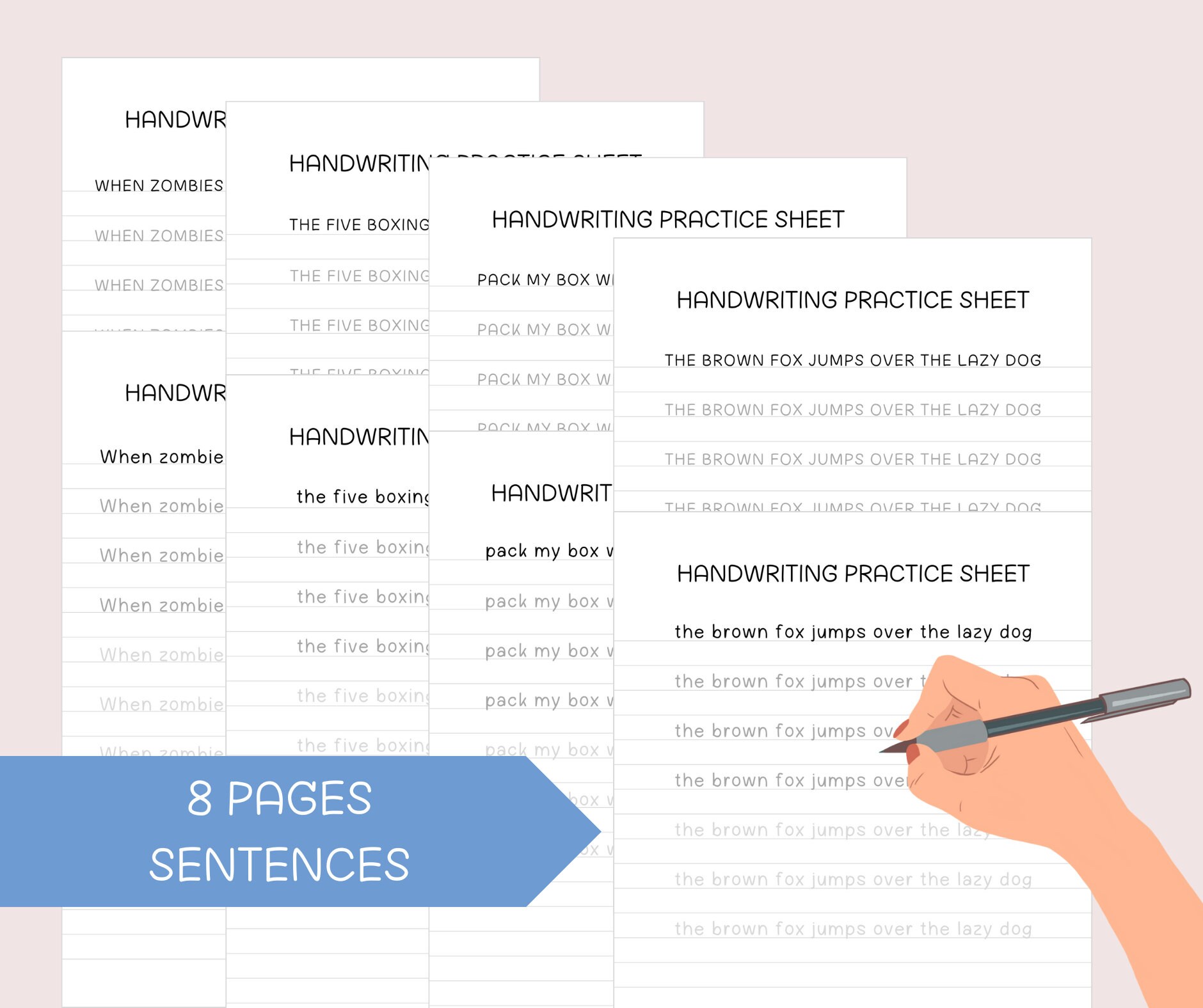 Printable Neat Handwriting Practice Sheet, 50 Pages Printable ...