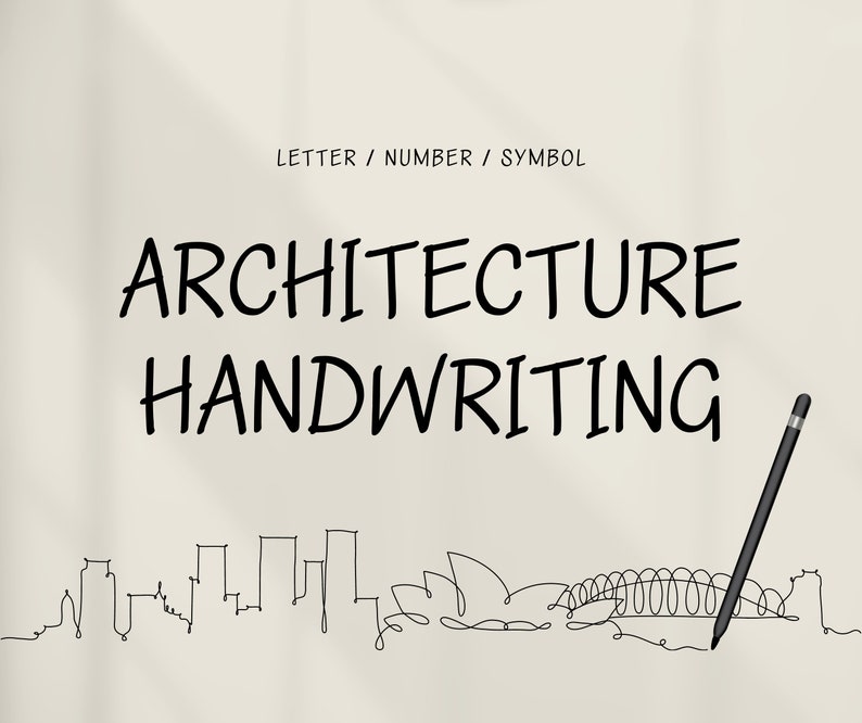 Architecture Font Handwritten Font for Designers Canva & Autocad Print ...