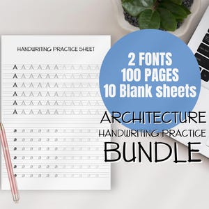 Bundle of Architectural Handwriting Worksheets, Architect Printable ...