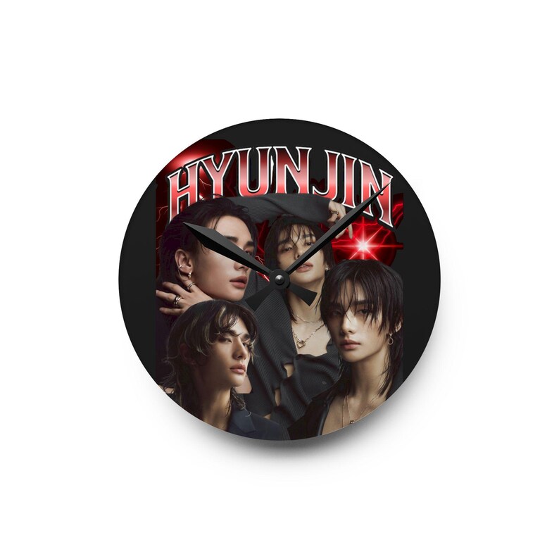 HYUNJIN Stray Kids Kpop Acrylic Wall Clock, Kpop Fan Gift, Stan Gift ...
