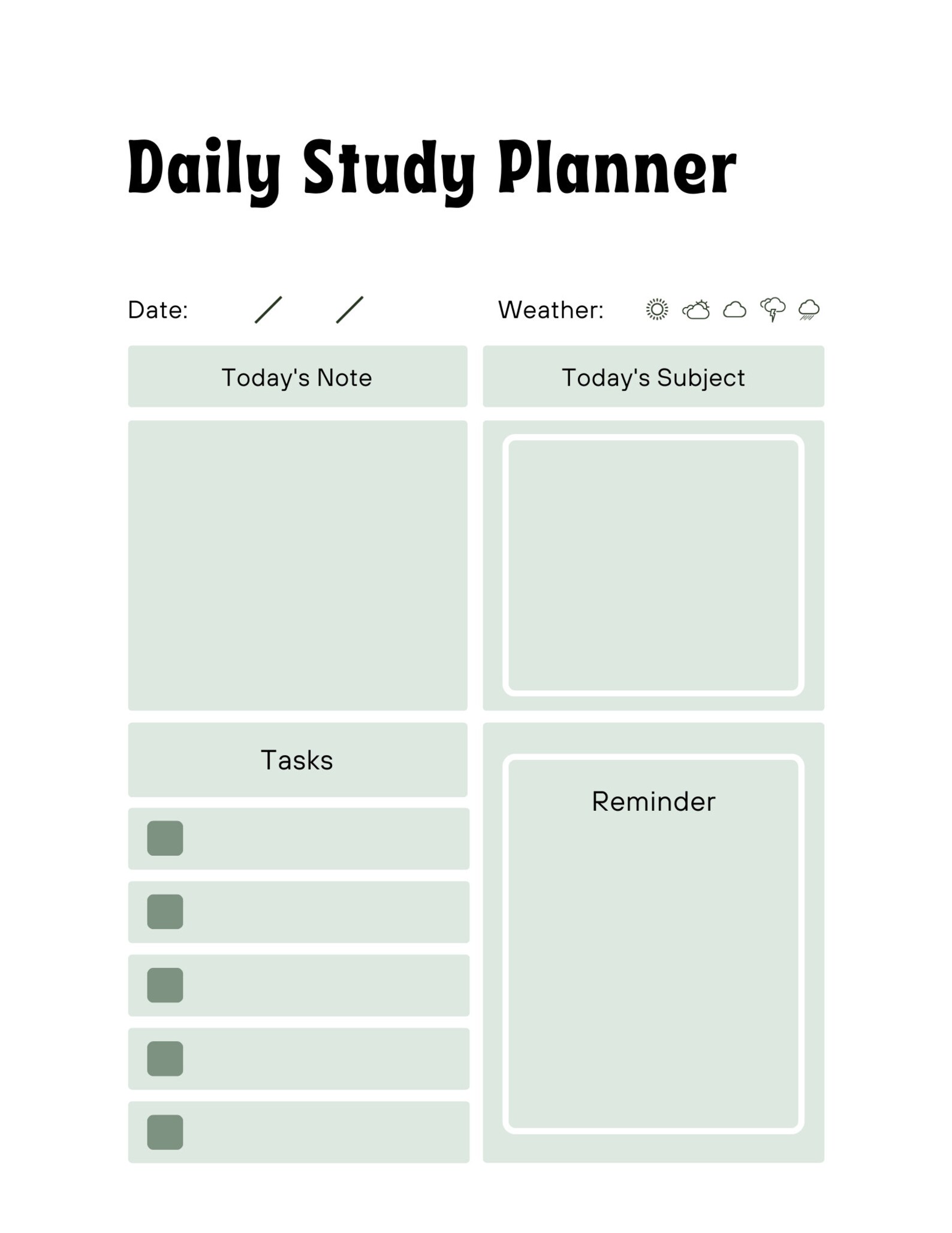 Printable Study Planner, Study Tracker, Assignment Organizer, Homework ...