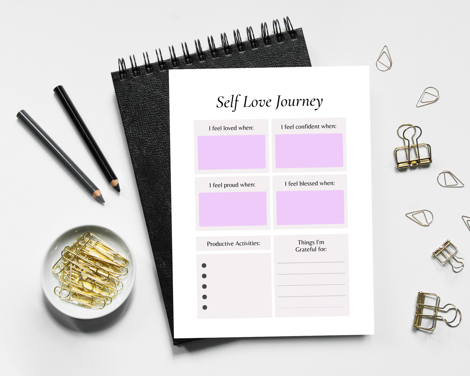 Self Love Planner Self Care Journal Mindfulness Workbook Mental
