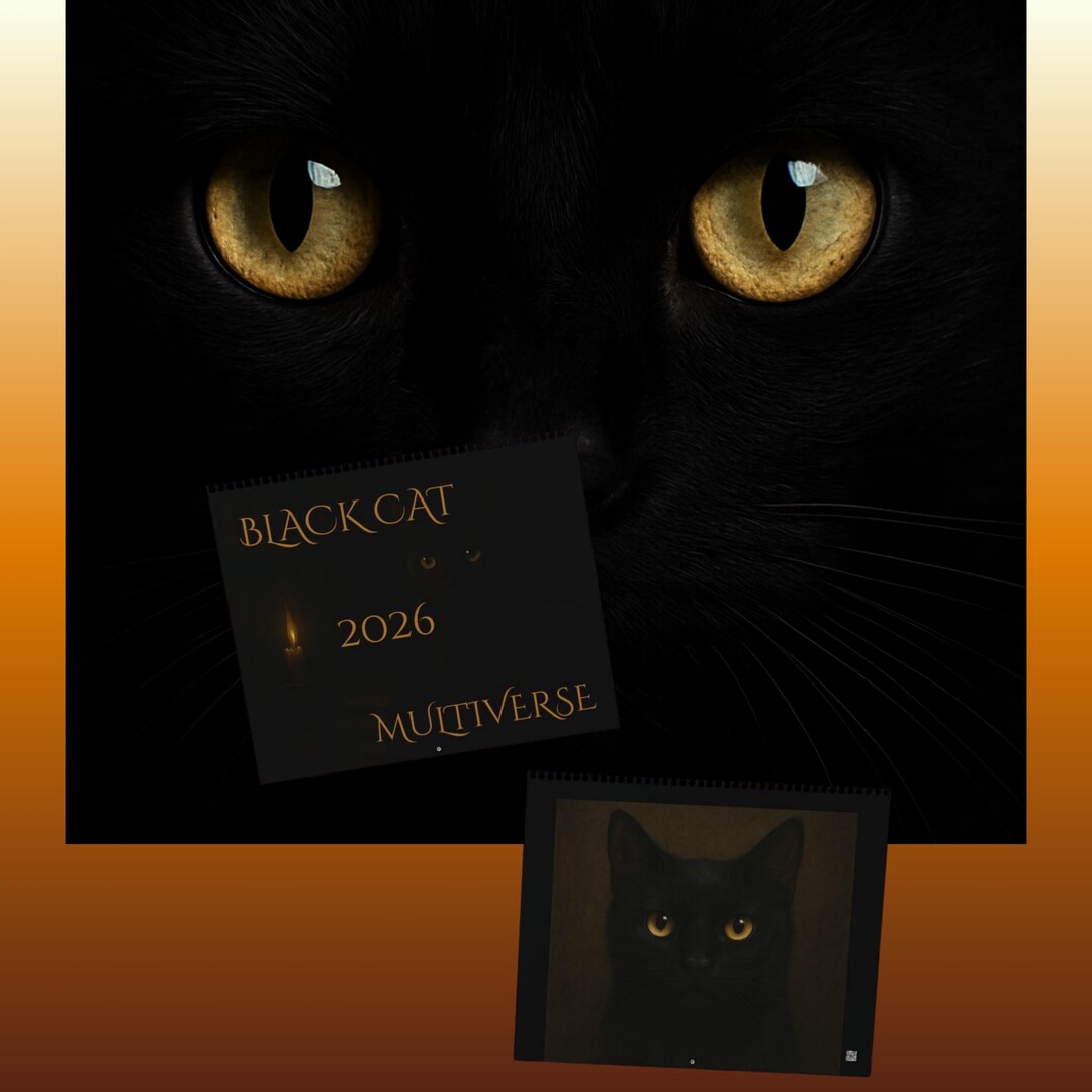 Black Cat Multiverse Wall Calendar - Cat Lover Gift, 2026 Planner - Etsy