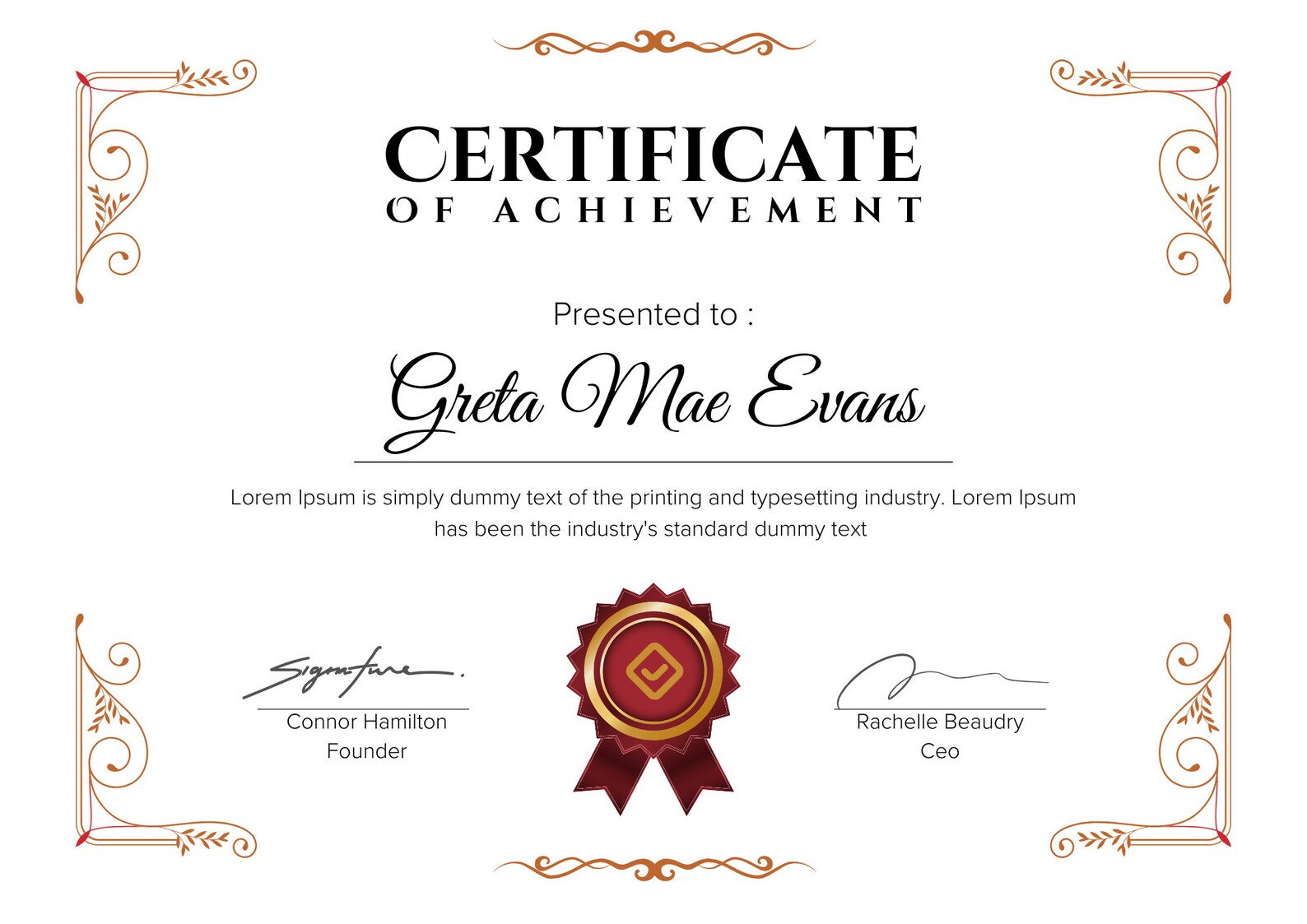 Editable Certificate of Achievement, Customizable Award Certificate ...
