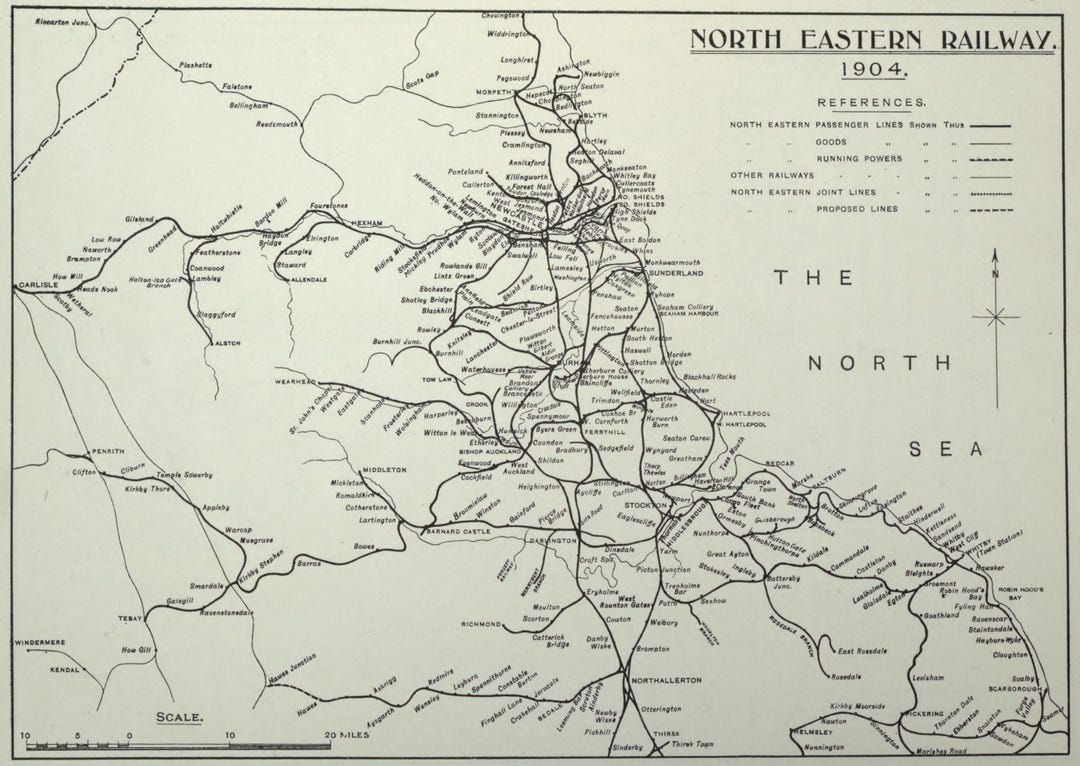 North East Railway Map – Art Print Unframed - Etsy