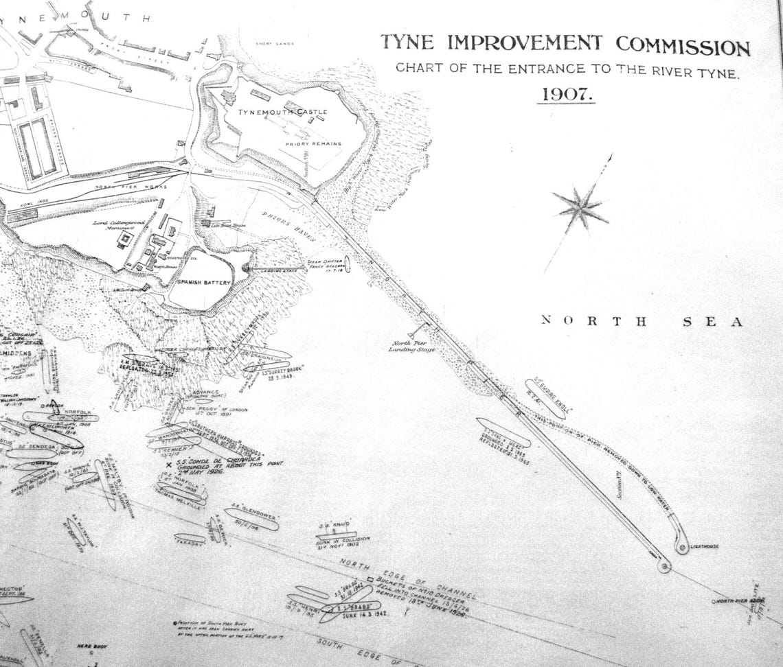 Shipwreck Map Tynemouth – Art Print Unframed - Etsy