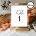 Minimalist Editable Table Number Sign, Modern Birthday Table Card ...