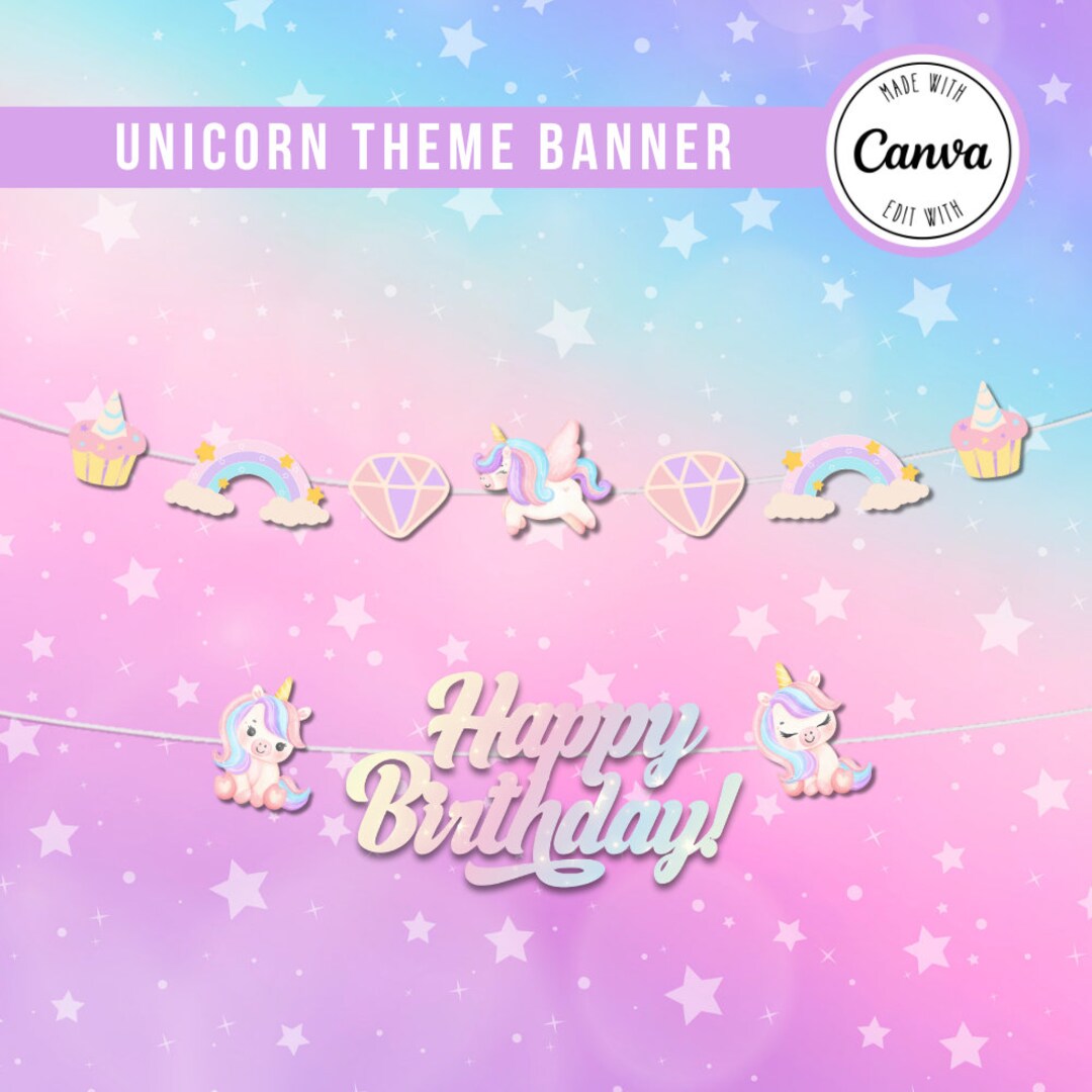 Unicorn Printable Bunting Banner | Digital Printable | Instant Download ...