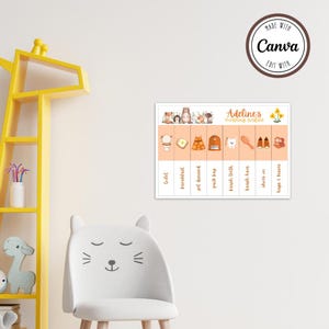 Woodland Theme Morning Routine Chart, Folding Digital Printable, Flip ...
