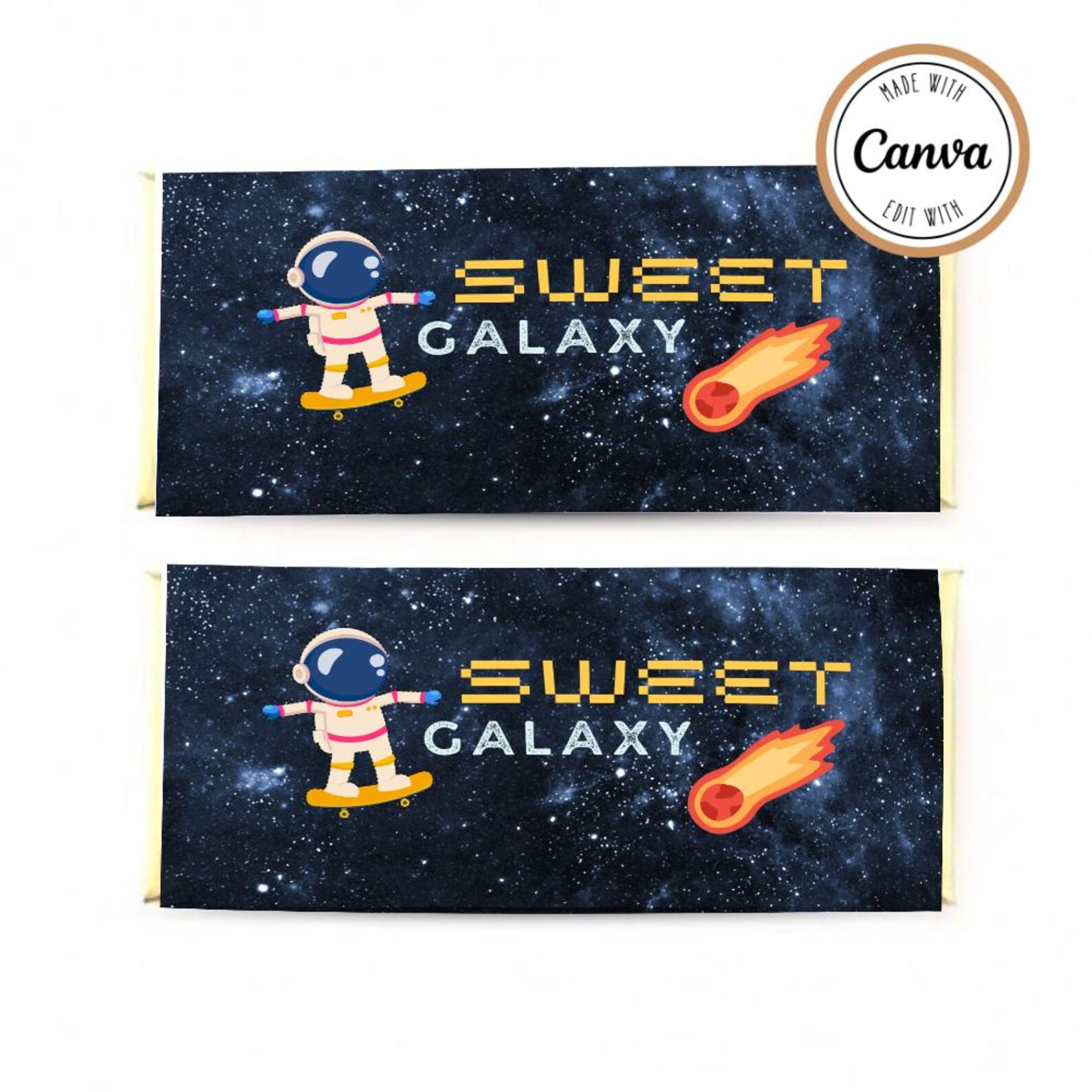 Space Theme Candy Bar Wrapper, Space Birthday Favors, , Space Chocolate ...