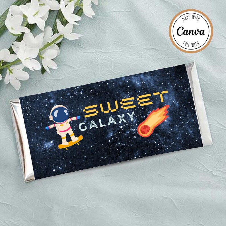 Space Theme Candy Bar Wrapper, Space Birthday Favors, , Space Chocolate ...