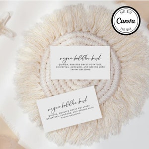 Minimalist Foldable Food Label Card: Canva Template (canva Editable ...