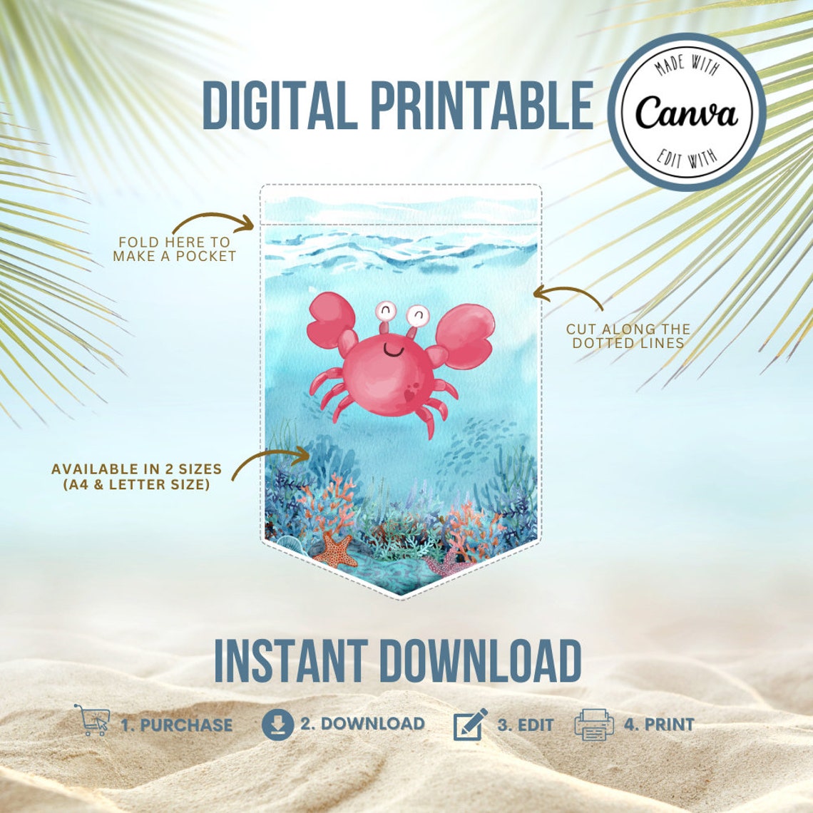 Sea Animals Bunting Banner | Under the Sea Party Decor (digital ...