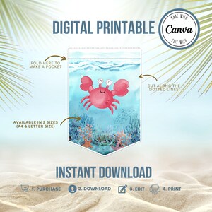 Sea Animals Printable Bunting Banner | Digital Printable | Instant ...