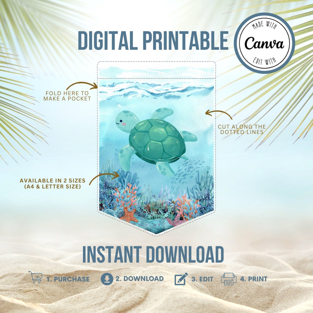Sea Animals Bunting Banner | Under the Sea Party Decor (digital ...