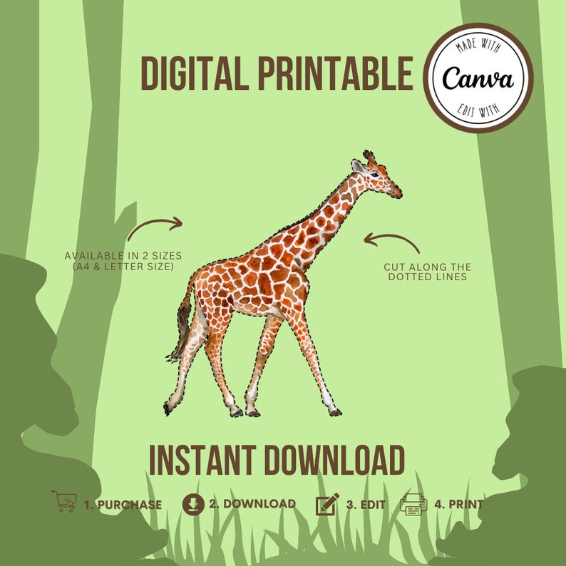 Jungle Theme Printable Bunting Banner | Digital Printable | Instant ...