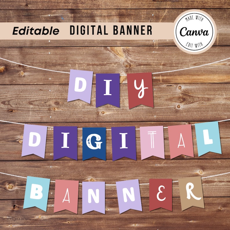 Editable Colorful Printable Bunting Banner | Digital Printable ...