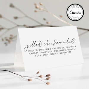 Minimalist Foldable Food Label Card: Canva Template (canva Editable ...