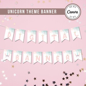 Unicorn Rainbow Bunting Banner | Party Garland (digital Printable) - Etsy