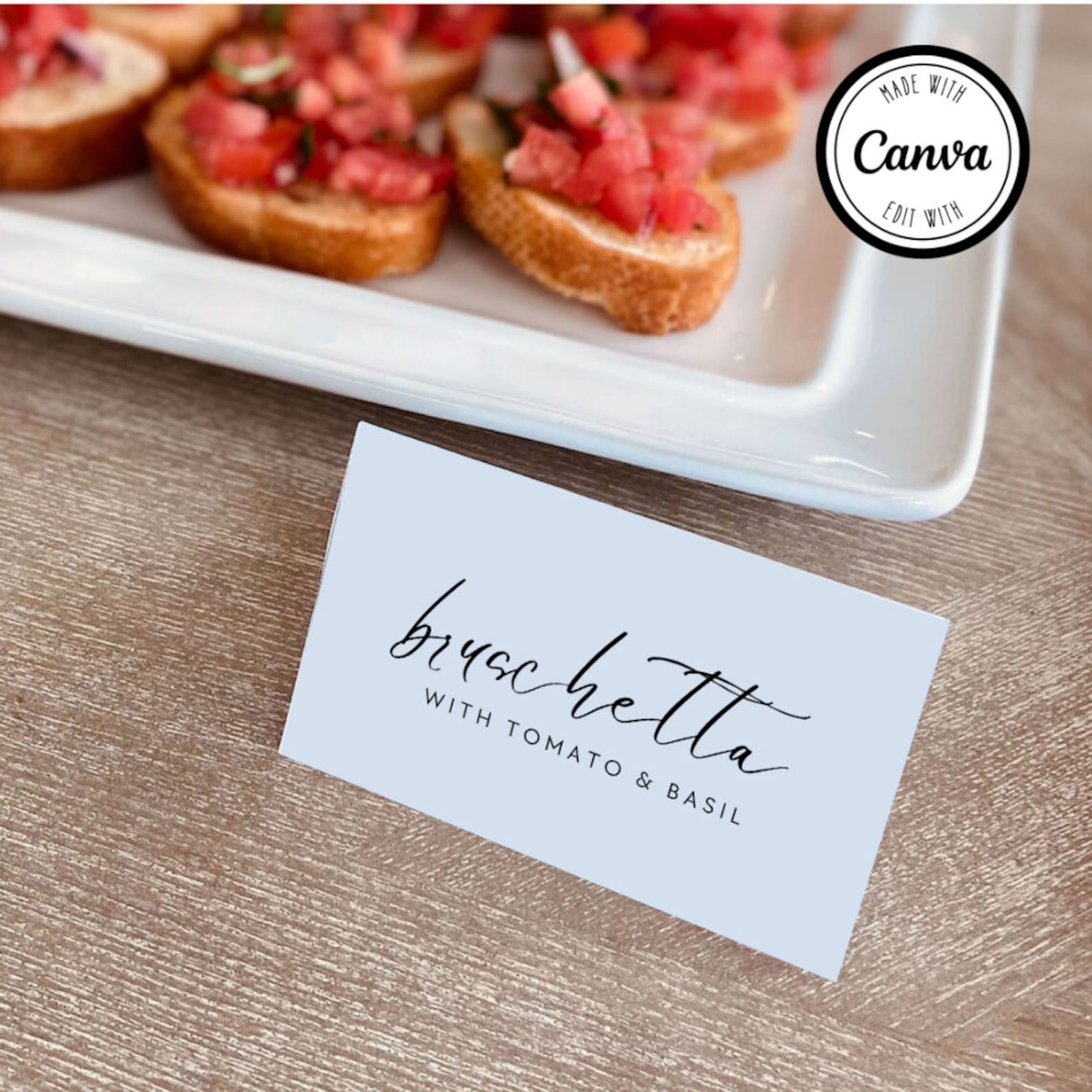 Minimalist Foldable Food Label Card: Canva Template (canva Editable ...