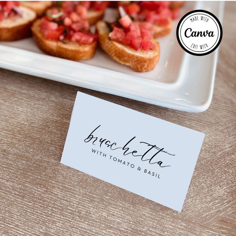 Minimalist Foldable Food Label Card: Canva Template (canva Editable ...