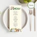 Safari Theme Menu Card: Editable Animal Design (canva Editable, Instant ...