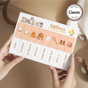 Woodland Theme Morning Routine Chart, Folding Digital Printable, Flip ...