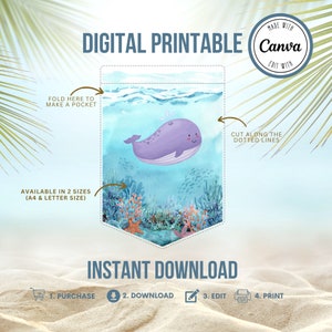 Sea Animals Printable Bunting Banner | Digital Printable | Instant ...